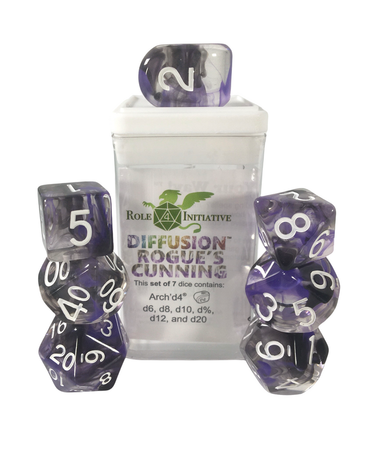 Diffusion Dice (Rogue's Cunning) | Extra Large TTRPG Dice Sets + Addon – Dark Elf Dice