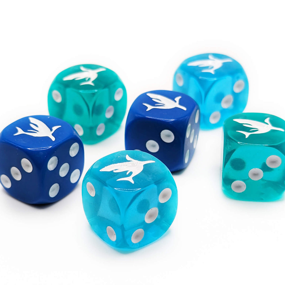 Shark D6 Dice Set | 6 X D6 Six-Sided Dice – Dark Elf Dice
