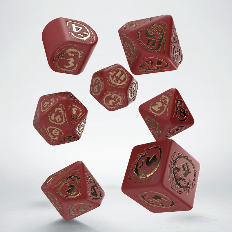 Dragons Modern Dice Set (Ruby Red And Gold) | TTRPG Role Playing Game ...