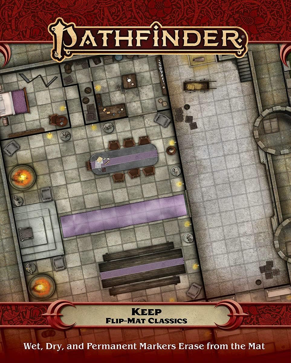 Pathfinder Flip-Mat Classics: Keep | TTRPG Miniatures Game Mat – Dark ...