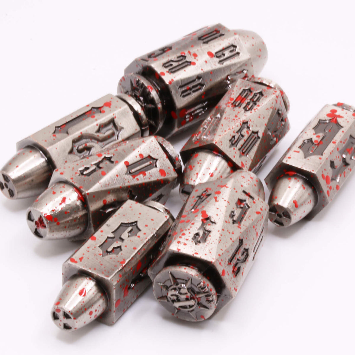 Ammo Dice (Blood Bullet) | Metal 7 Pc Polyhedral TTRPG Game Dice Set ...