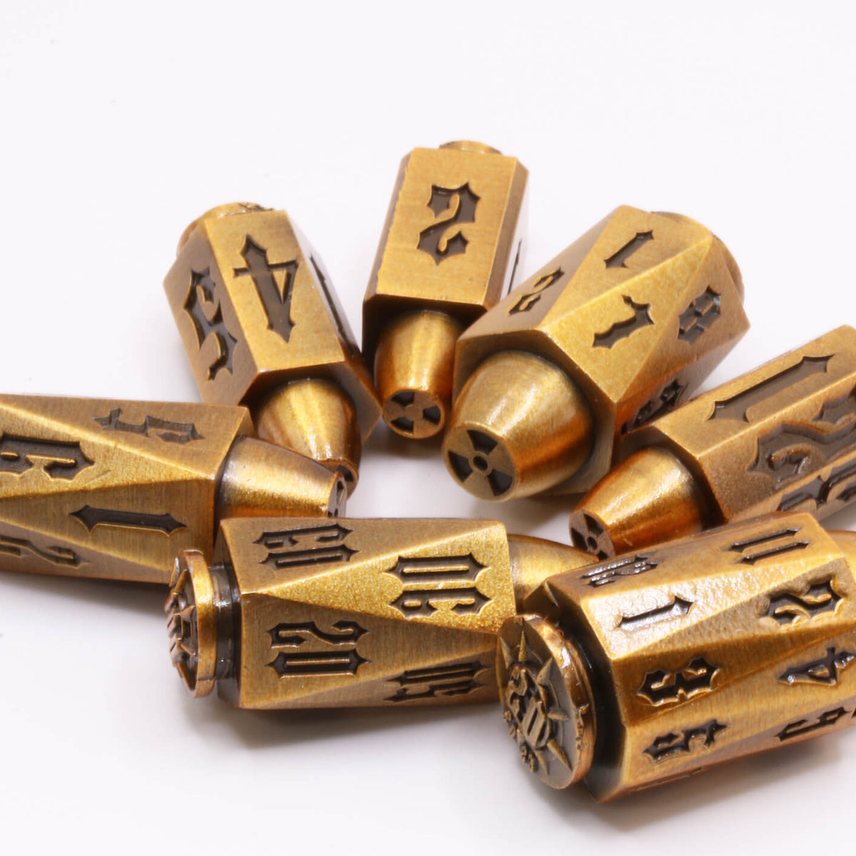 Ammo Dice (Brass Bullet) | Metal 7 Pc Polyhedral TTRPG Game Dice Set ...