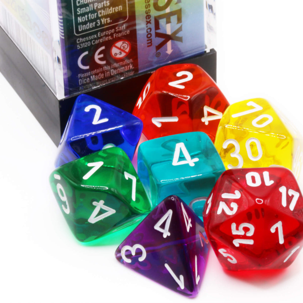 Chessex Prism Translucent Dice (GM And Beginner Player Set) | CHX23099 ...