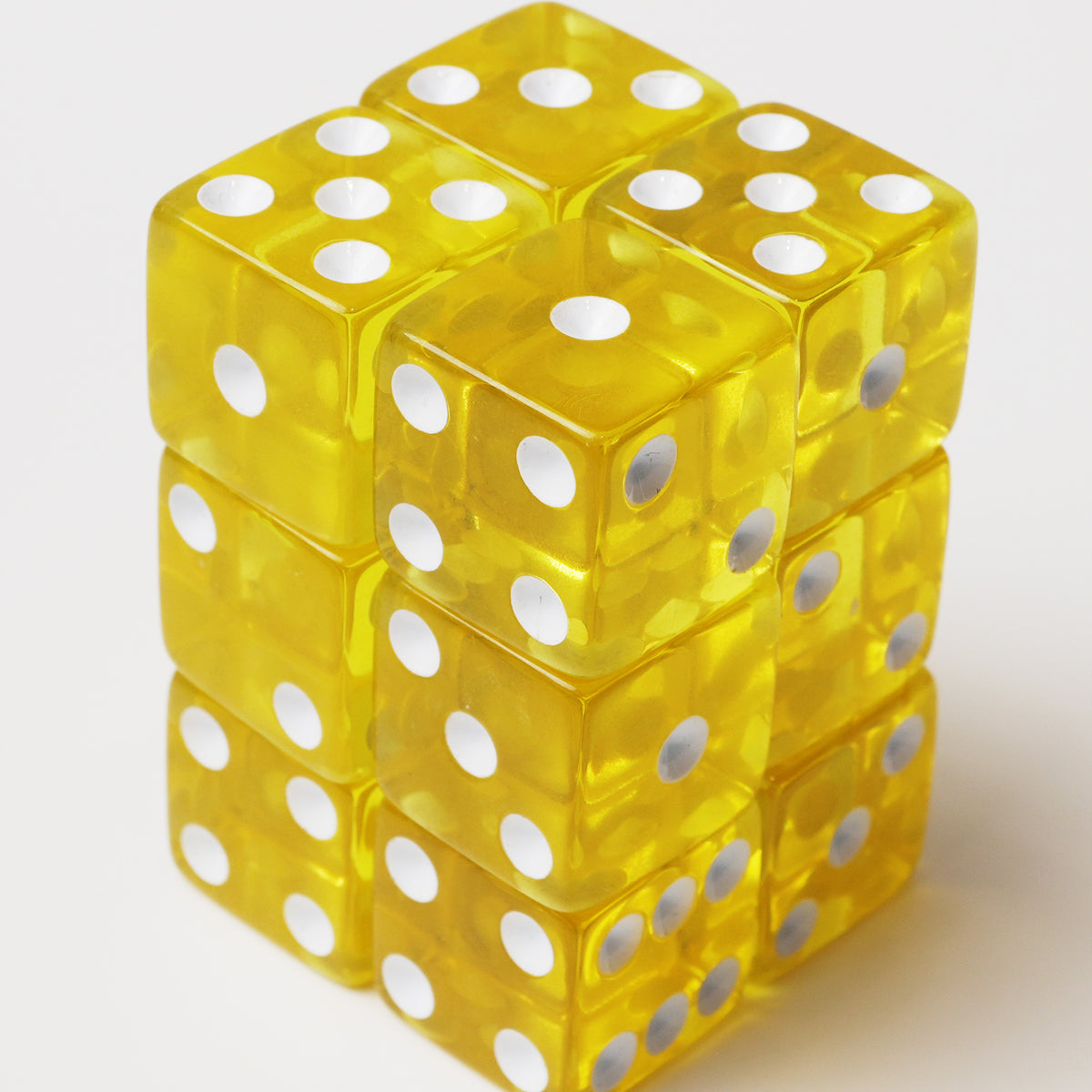 Transparent Dice (Yellow) | 12 x D6 Dice Set – Dark Elf Dice