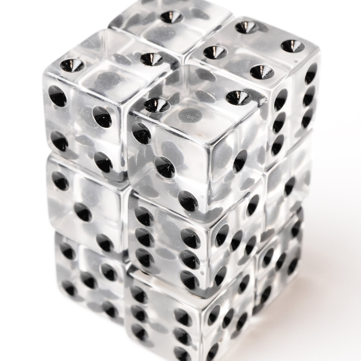 Transparent Dice (Clear) | 12 x D6 Dice Set – Dark Elf Dice