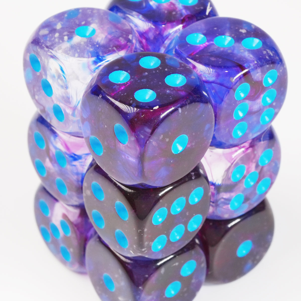 Nebula Luminary Dice (Nocturnal with Blue Pips) | 12 x D6 Dice Set ...
