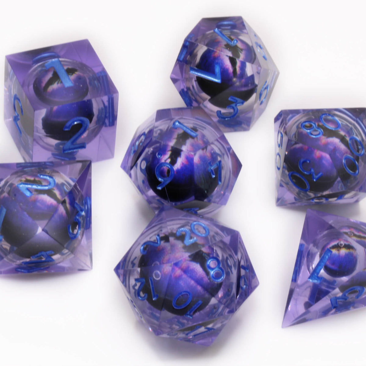Floating Eye Dice (Purple) | Liquid Core Eyeball TTRPG Role Playing Ga ...