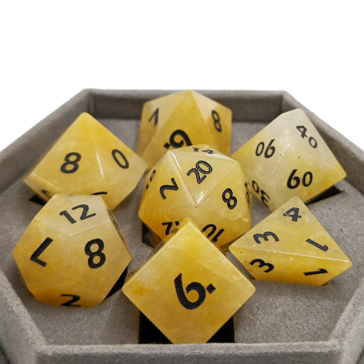 Gemstone Dice (Topaz) | 7pc TTRPG Role Playing Game Dice Set – Dark Elf ...