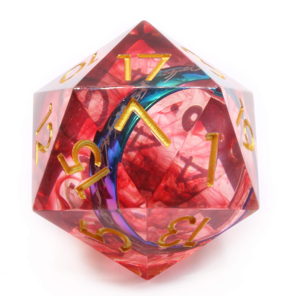 Magic Ring Giant D20 (Rainbow With Red) | 33mm TTRPG Role Playing Game ...