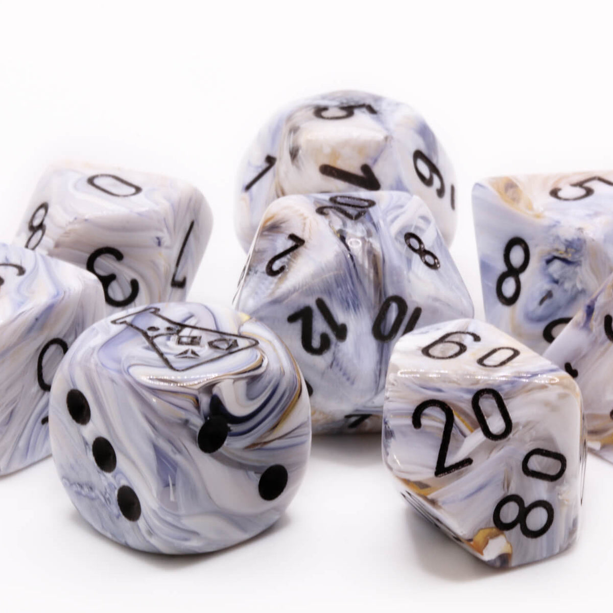 Chessex Lab Dice VIII (Marble: Calcite) | CHX30067 TTRPG Dice Set ...