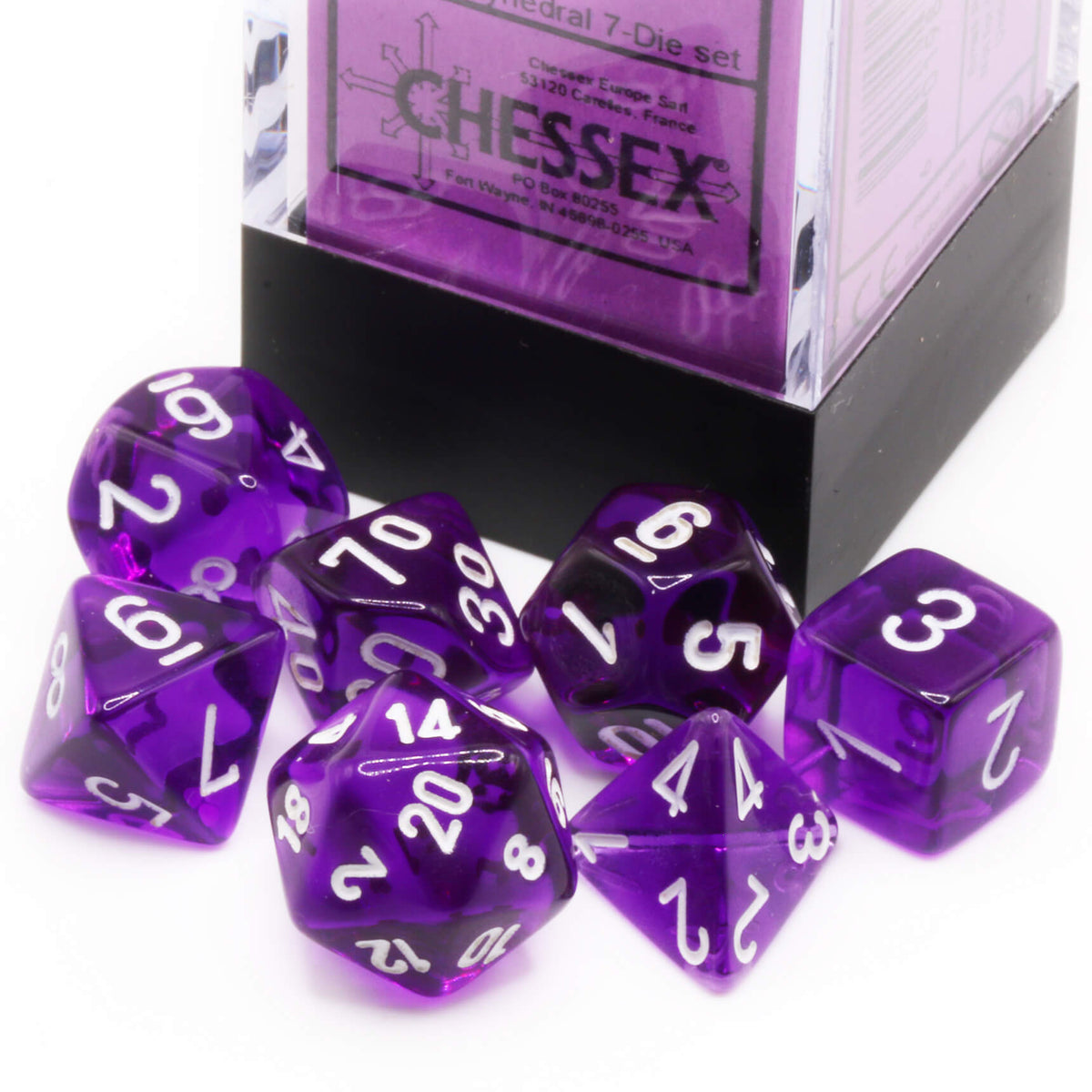 Chessex Mini Dice Series 3 (Translucent Purple) | 10mm TTRPG Dice Set ...