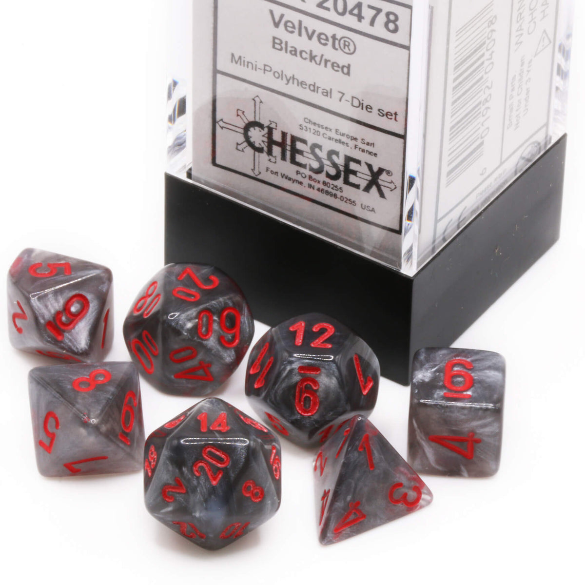 Chessex Mini Dice Series 3 (Velvet Black) | 10mm TTRPG Dice Set CHX204 ...