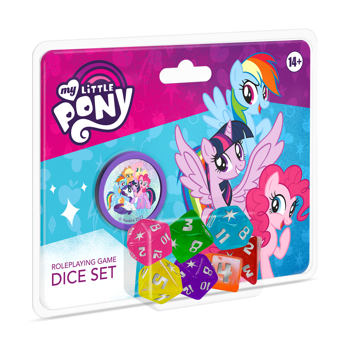 My Little Pony Roleplaying Game Dice Set | Glitter Rainbow TTRPG Dice ...