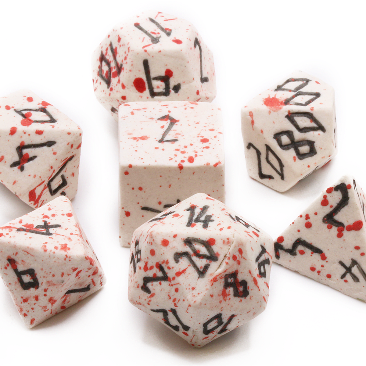 Ceramic Dice (Blood Skeleton) | TTRPG Role Playing Game Dice Set – Dark ...