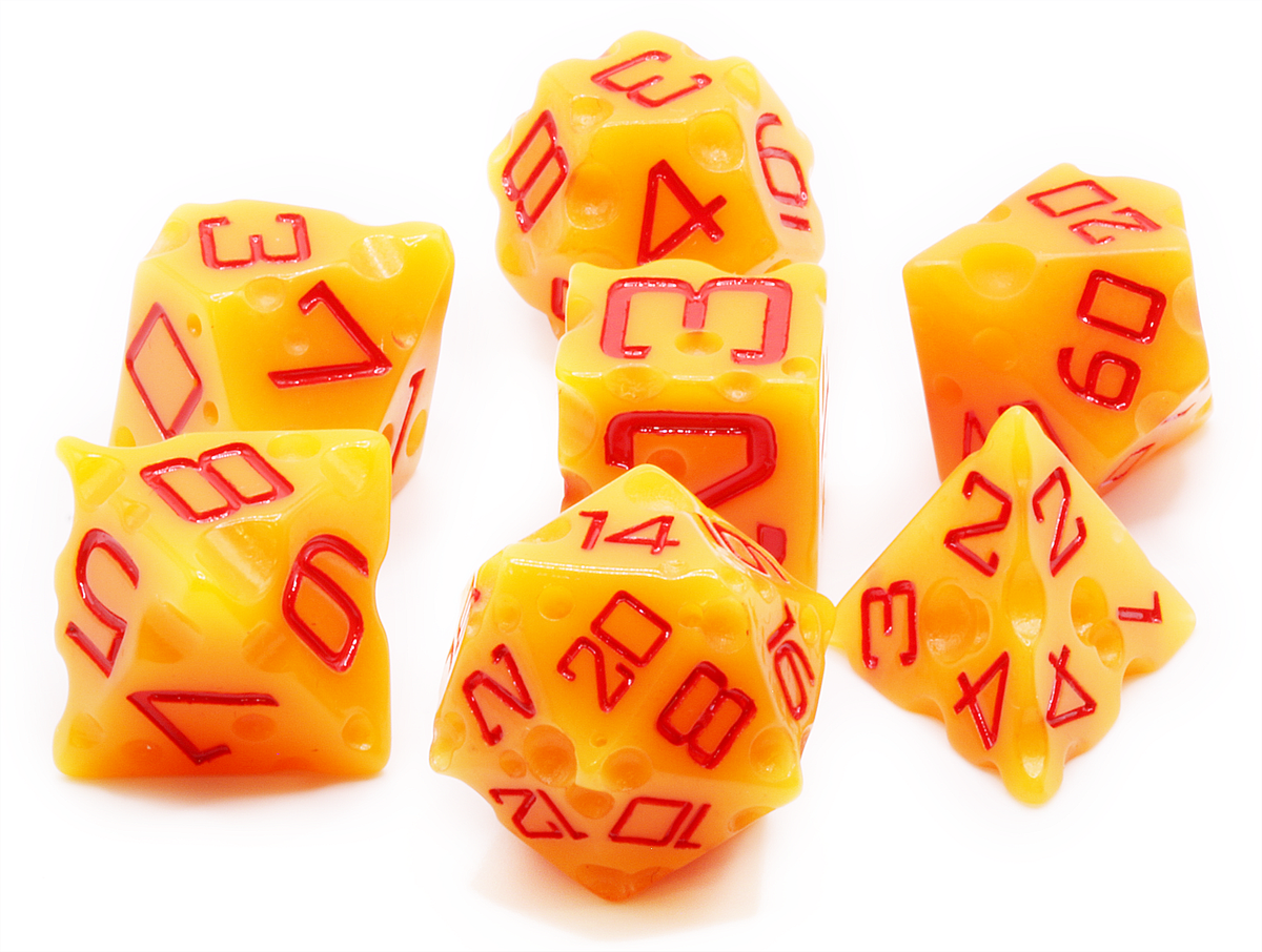 Say Cheese! Dice Set (Yellow With Red Numbers) | TTRPG Role Playing Ga ...