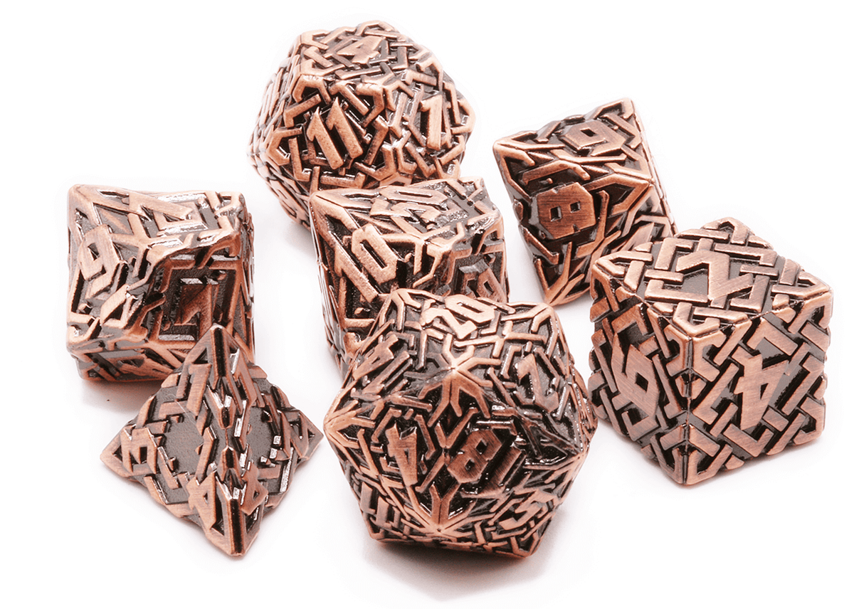 Celtic Dice (Antique Copper) | Premium Metal TTRPG Role Playing Game D ...
