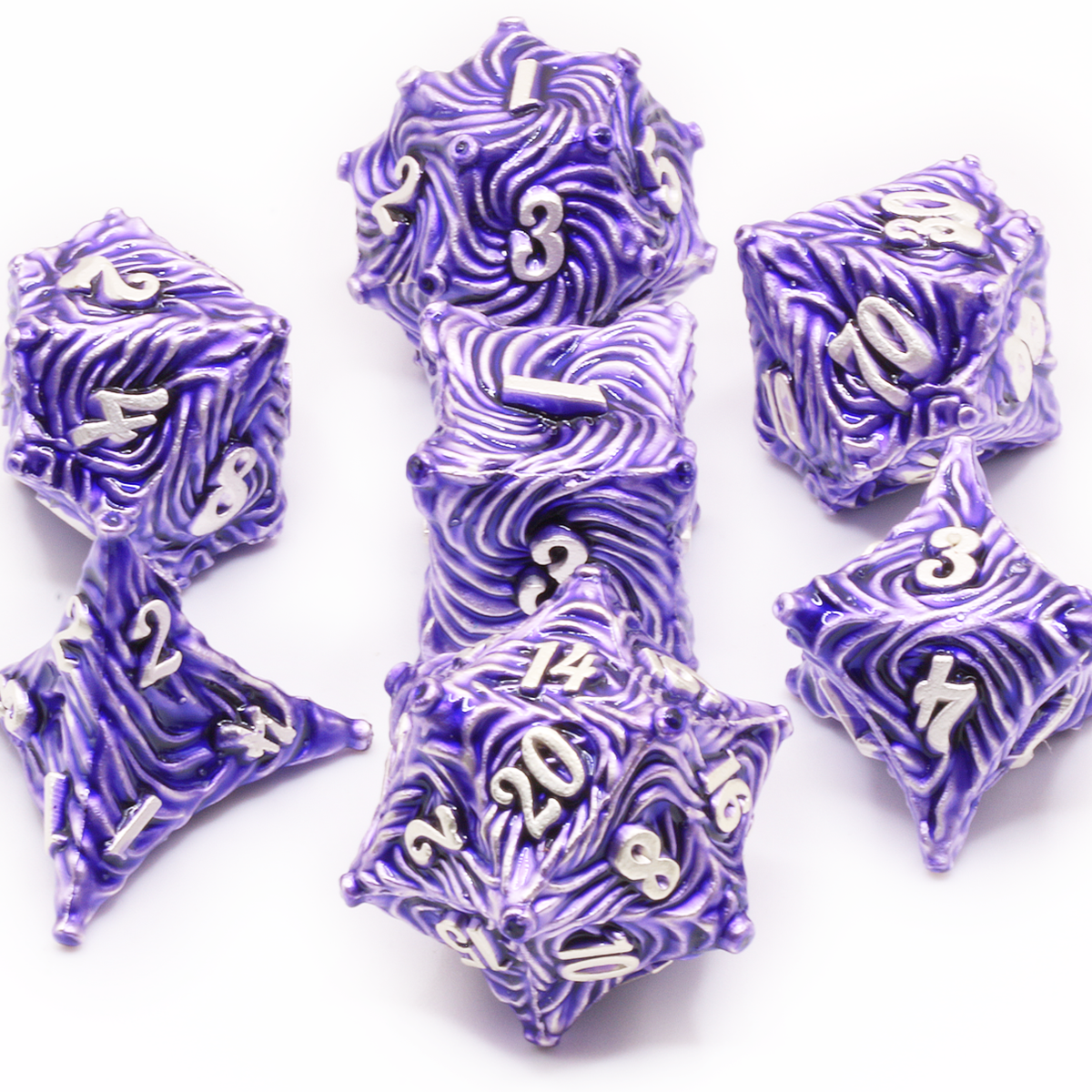 Whirlwind Metal Dice (Purple Swirl) | Premium TTRPG Game Dice – Dark ...