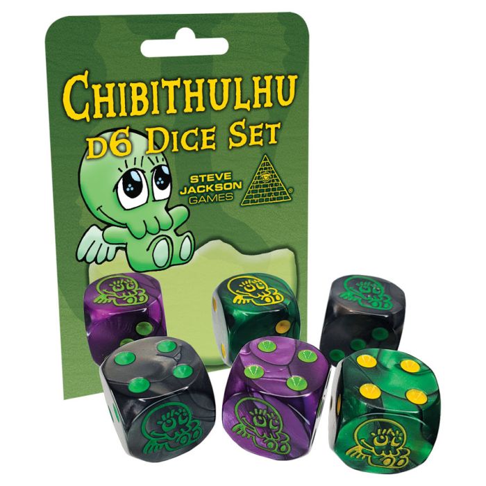 Chibithulhu D6 Dice Set | Cthulhu 6 X D6 – Dark Elf Dice
