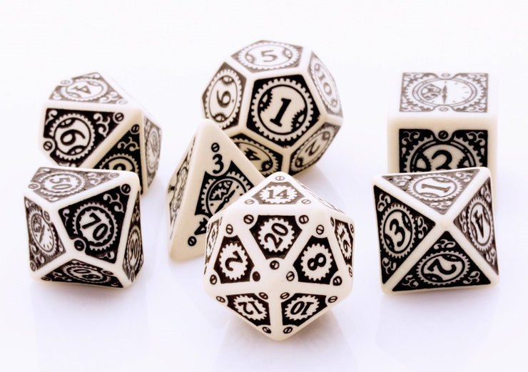 Steampunk Clockwork Dice (Beige) | RPG Role Playing Game Dice Set ...