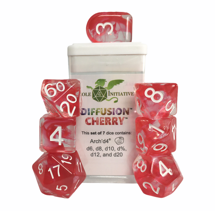Diffusion Dice (Cherry) | Extra Large TTRPG Dice Sets + Addon XL D20s ...