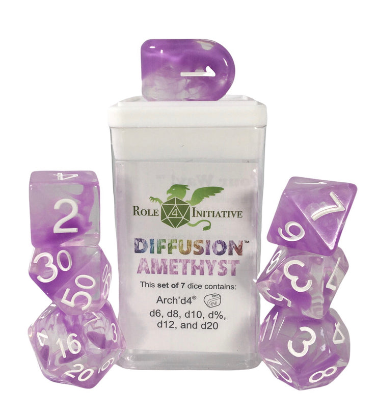 Diffusion Dice (Amethyst) | Extra Large TTRPG Dice Sets + Addon XL D20 ...