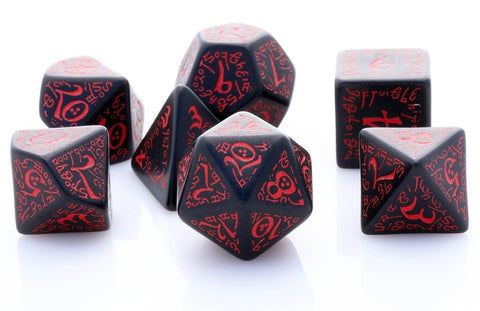 Elven Dice (Opaque Black/Red) | RPG Role Playing Game Dice Set – Dark ...