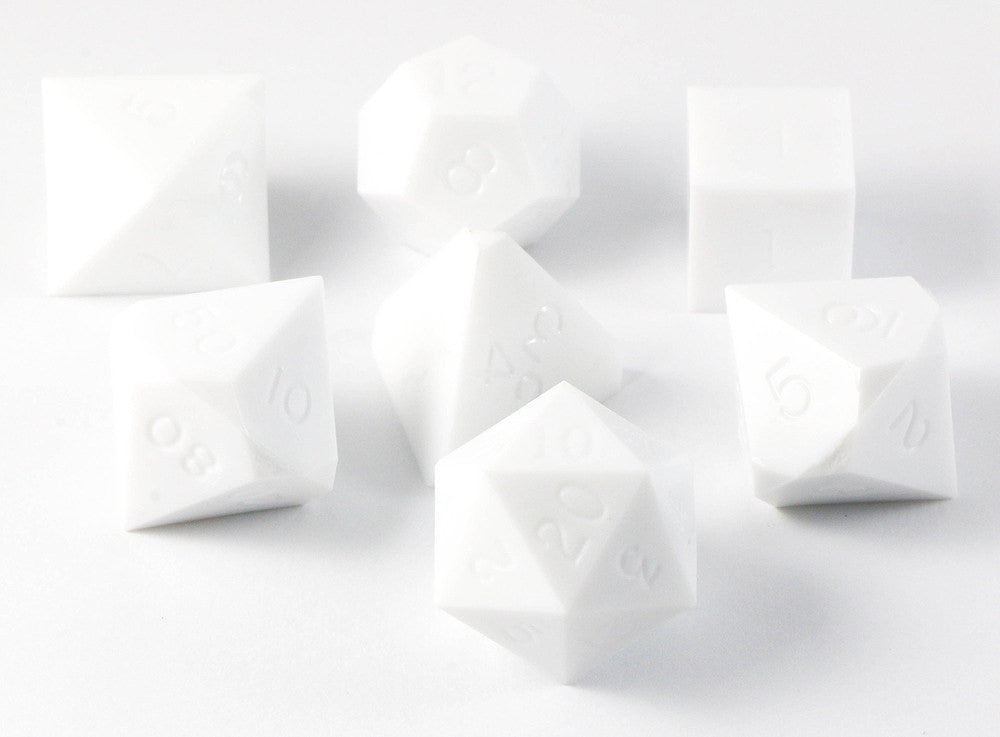 Gamescience Dice (Opaque White) | 7 Piece RPG Precision Dice Set – Dark ...