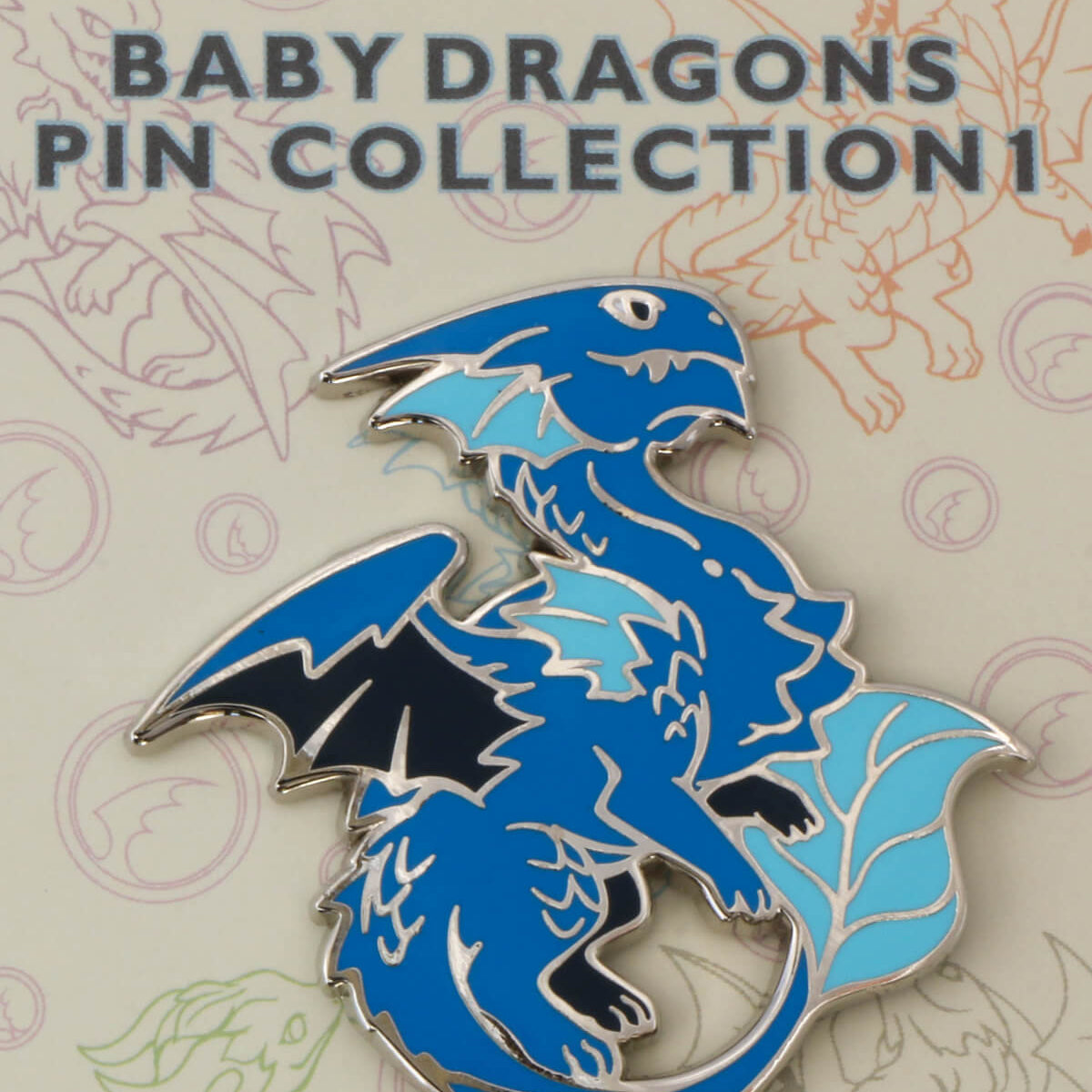 Dragon Pin (Baby Blue Dragon) | 2" Hard Enamel Pin – Dark Elf Dice