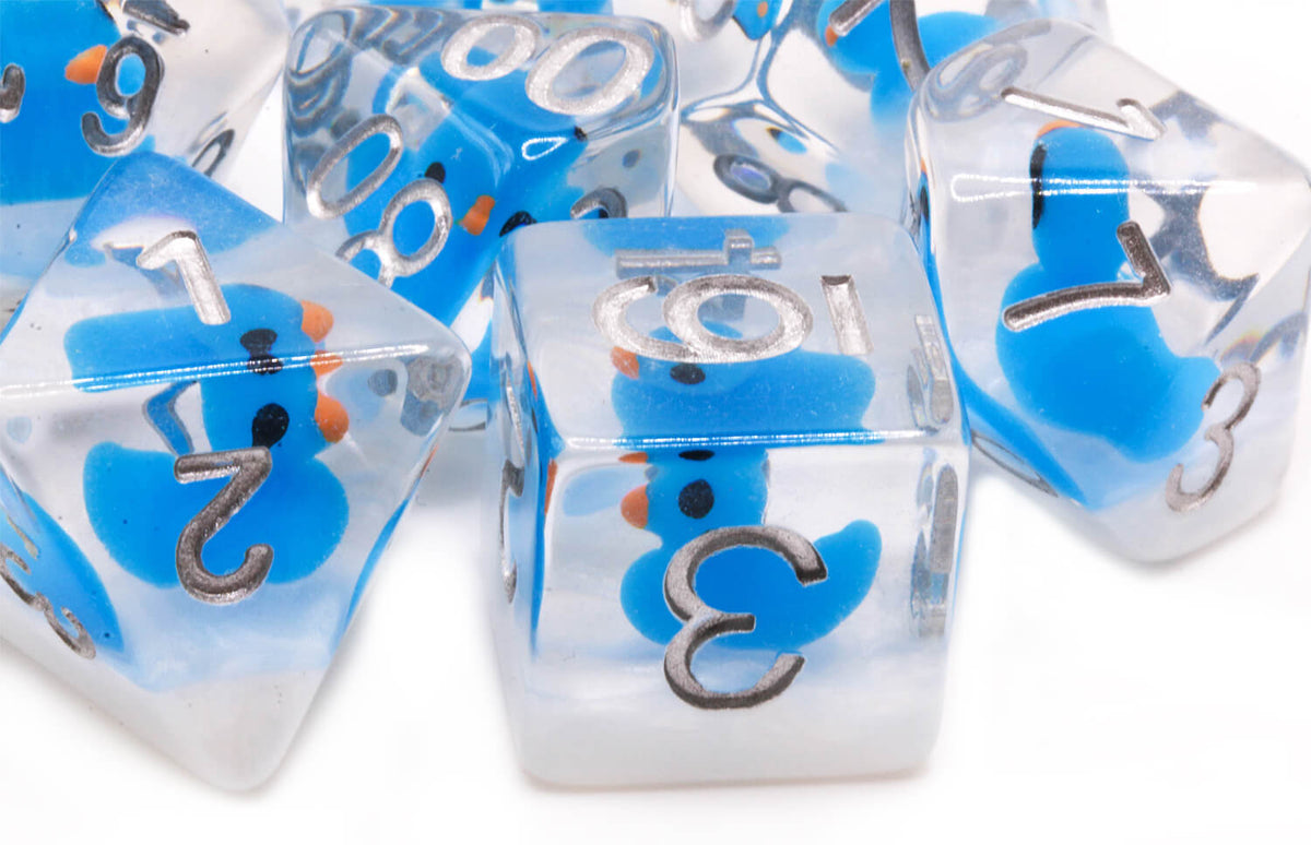 Rubber Ducky Dice (Blue Ducks On Snow) | TTRPG Role Playing Game Dice ...