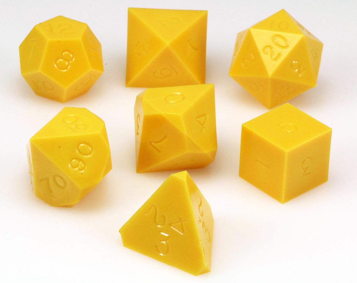 Gamescience Dice (Opaque Canary Yellow) | 7 Piece RPG Precision Dice S ...