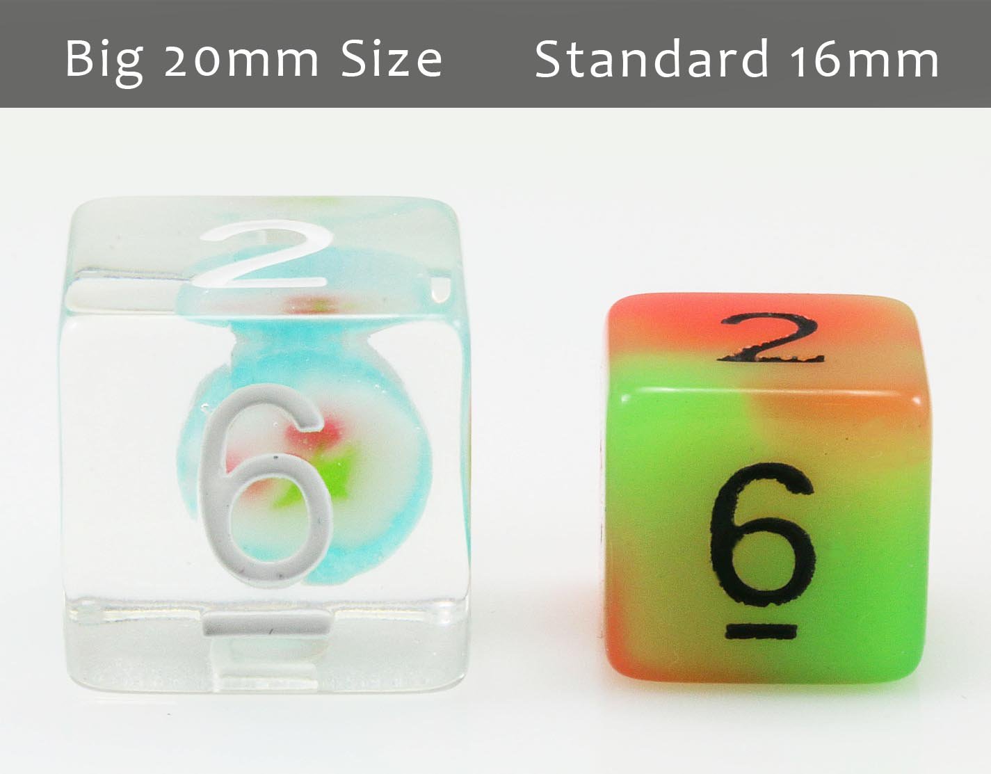 Big Candy Dice | Extra Large 20mm RPG Dice Set – Dark Elf Dice