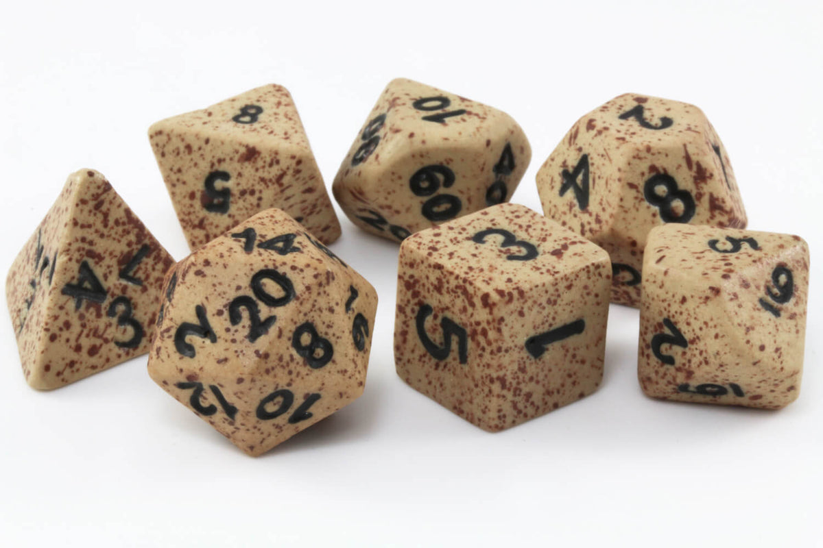 Ceramic Dice (Sandstorm) RPG Role Playing Game Dice Set – Dark Elf Dice