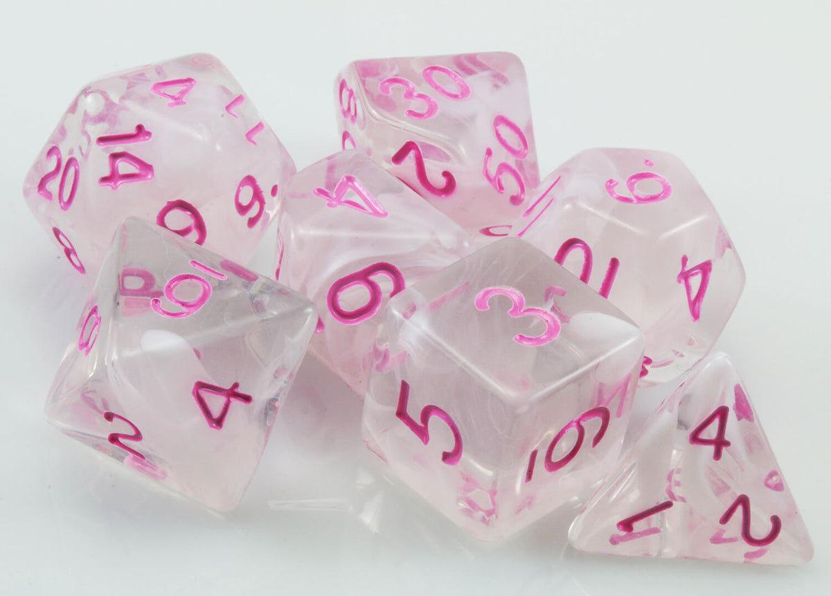 Cloud Nine Dice (Pink Numbers) RPG Role Playing Game Dice Set – Dark ...
