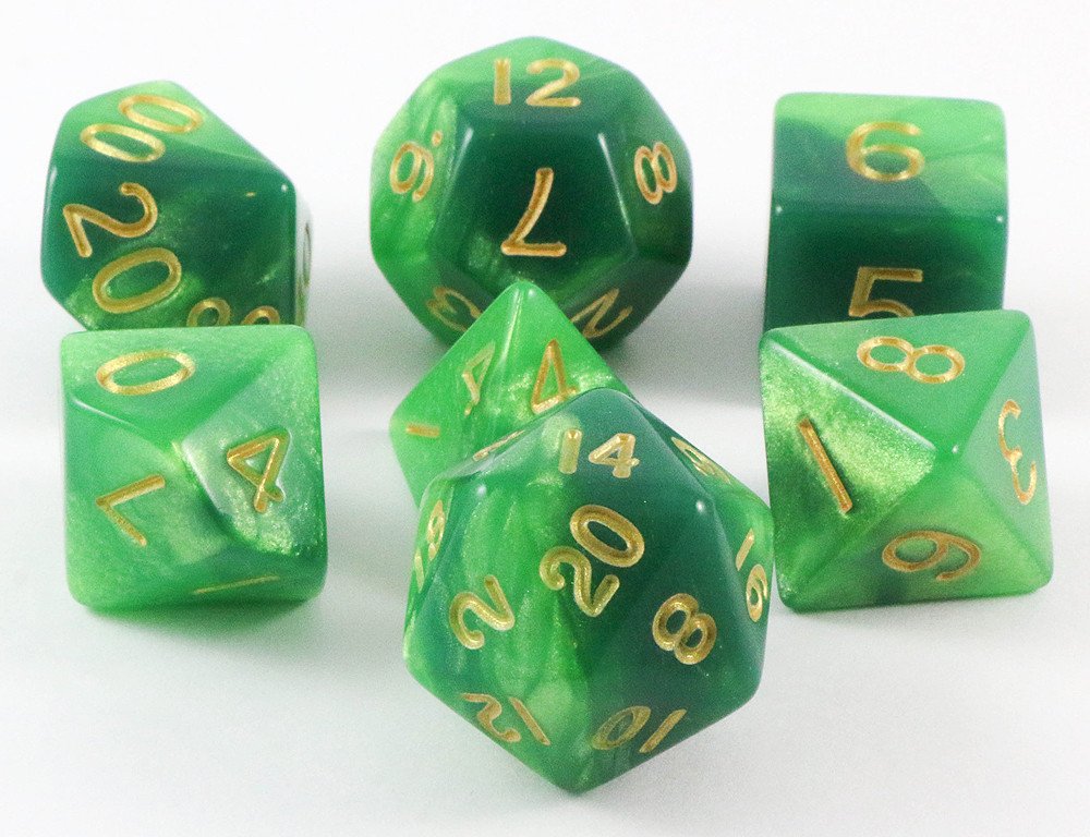 Combo Attack Dice (Green/Light Green) RPG Role Playing Game Dice Set ...