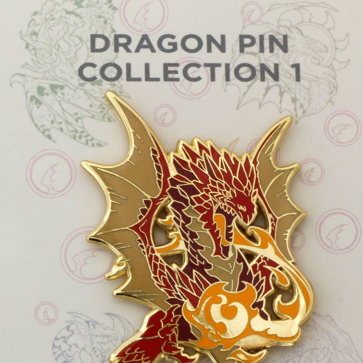 Dragon Pin (Red Dragon) | 2" Hard Enamel Pin – Dark Elf Dice