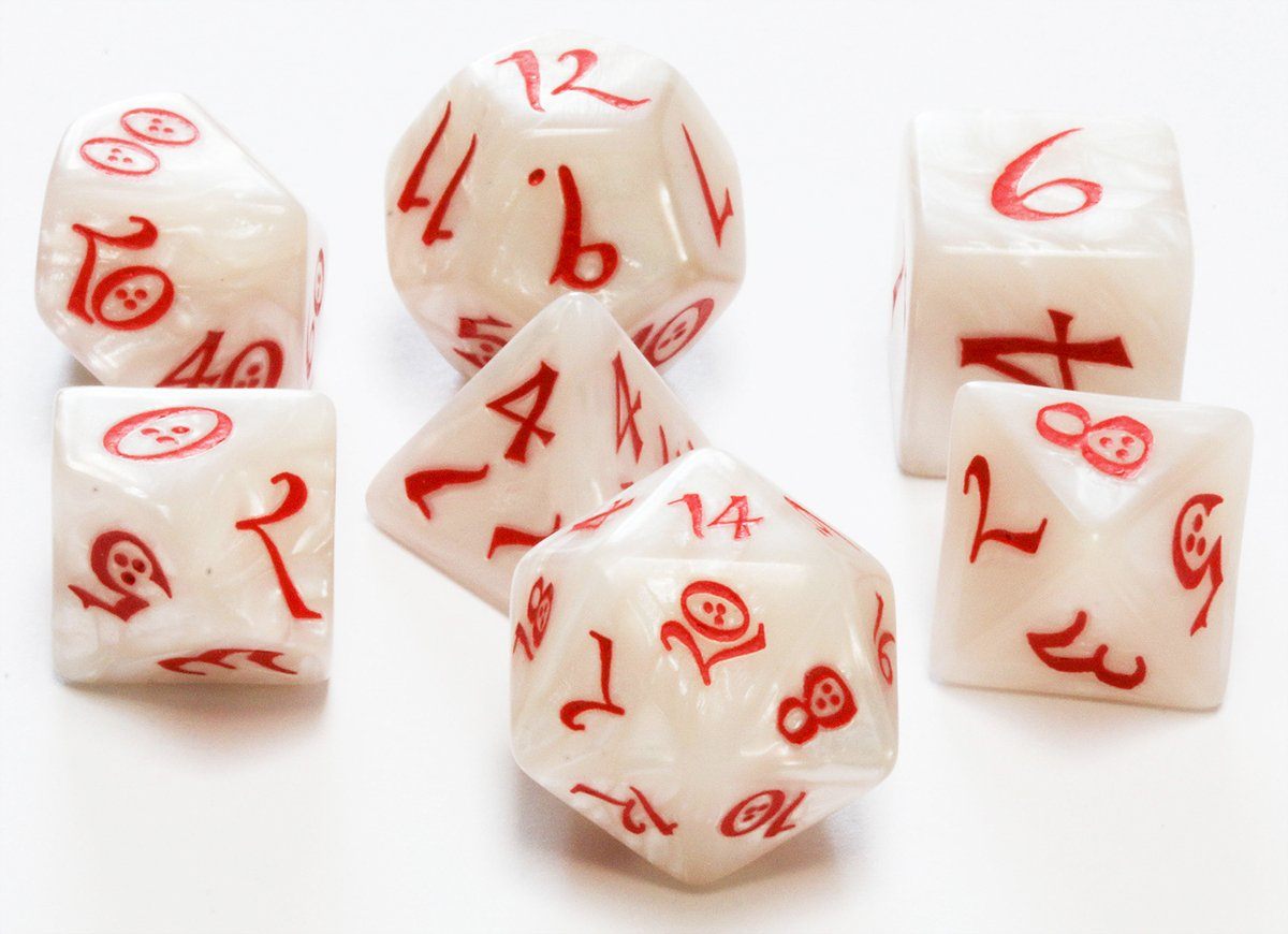 Elven Dice (Classic Pearl White) | RPG Role Playing Game Dice Set ...