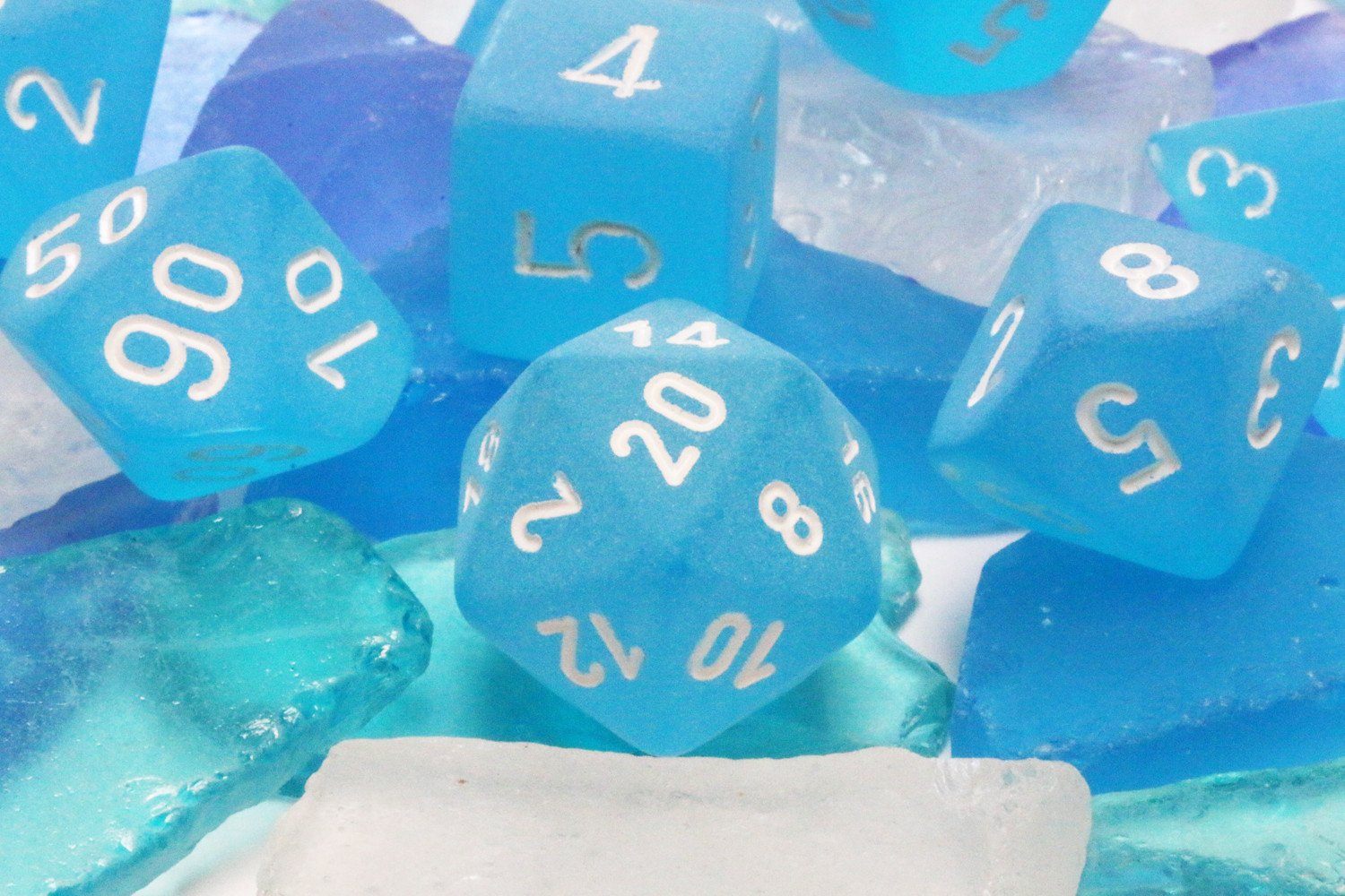 Frosted Dice (Caribbean Blue) RPG Role Playing Game Dice Set – Dark Elf ...