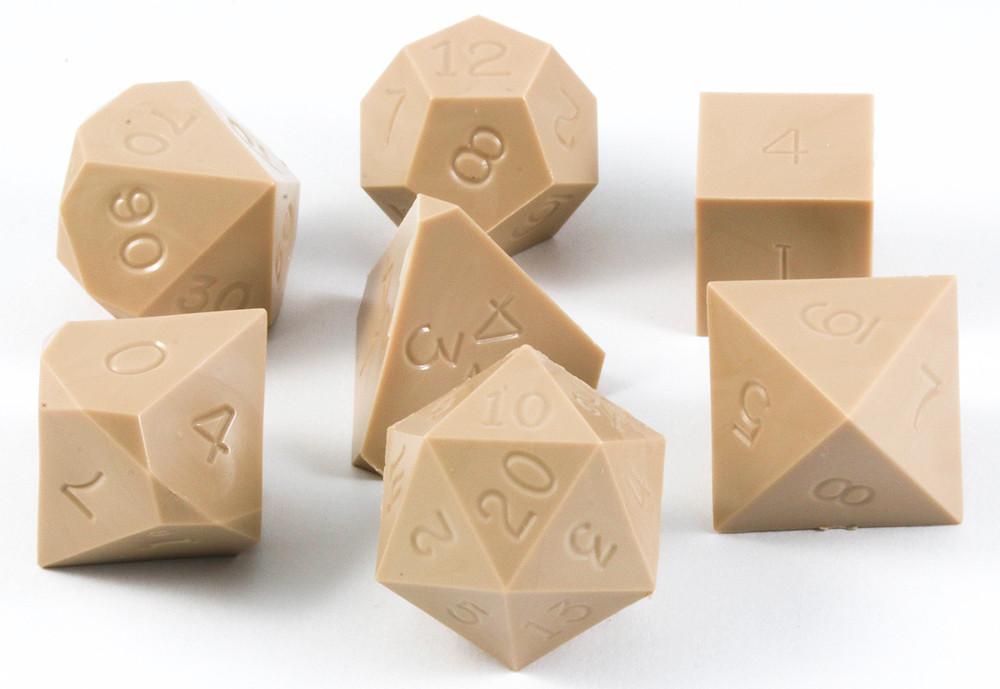 Gamescience Dice (Opaque Beige) | 7 Piece RPG Precision Dice Set – Dark ...