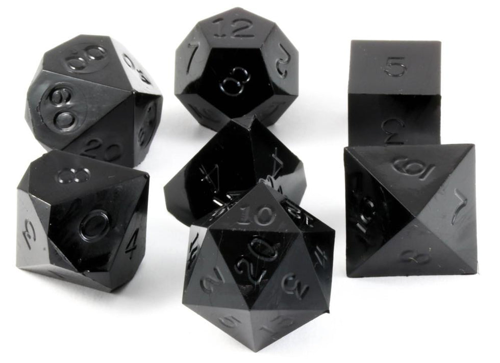 Gamescience Dice (Opaque Black) | 7 Piece RPG Precision Dice Set – Dark ...