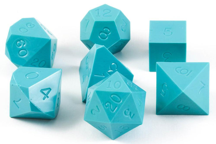 Gamescience Dice (Opaque Turquoise) | 7 Piece RPG Precision Dice Set ...