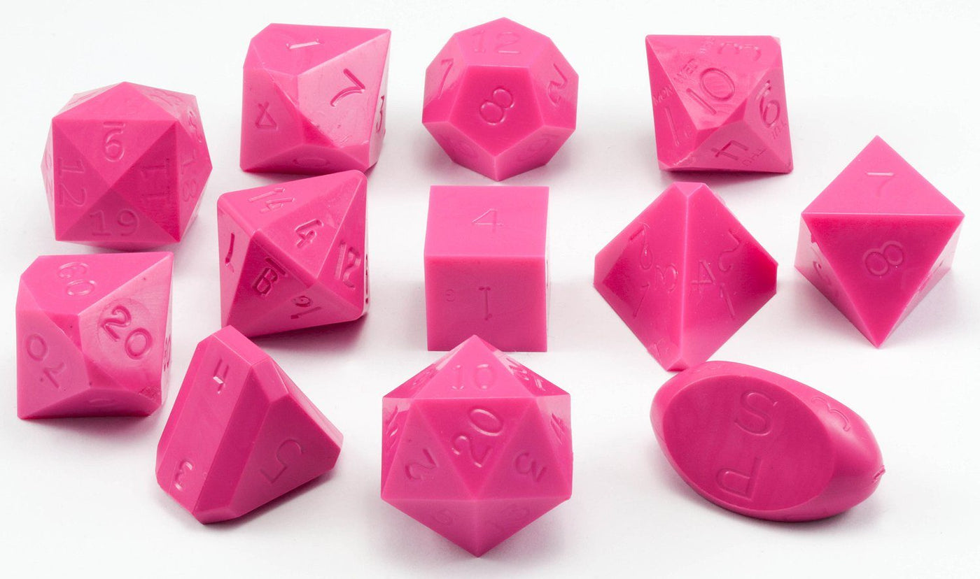 Gamescience Dice (Opaque Pink) | 12 Piece RPG Precision Dice Set – Dark ...