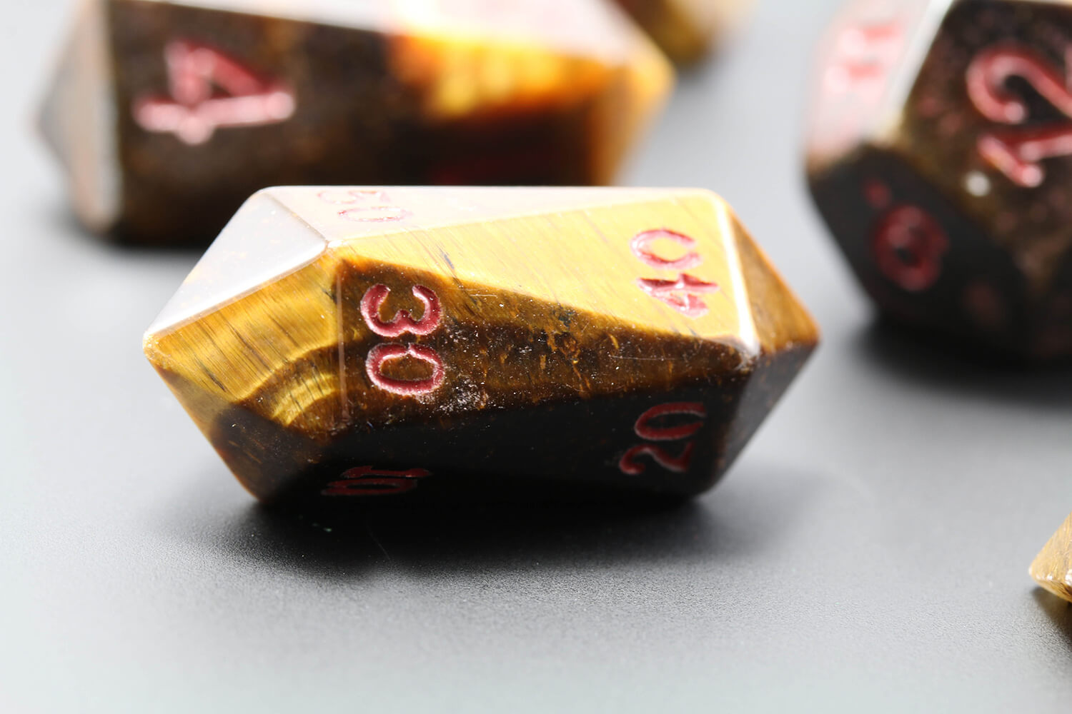 Dwarven Stone Hybrid Dice (Tiger Eye) | 10pc RPG Role Playing Game Dic ...