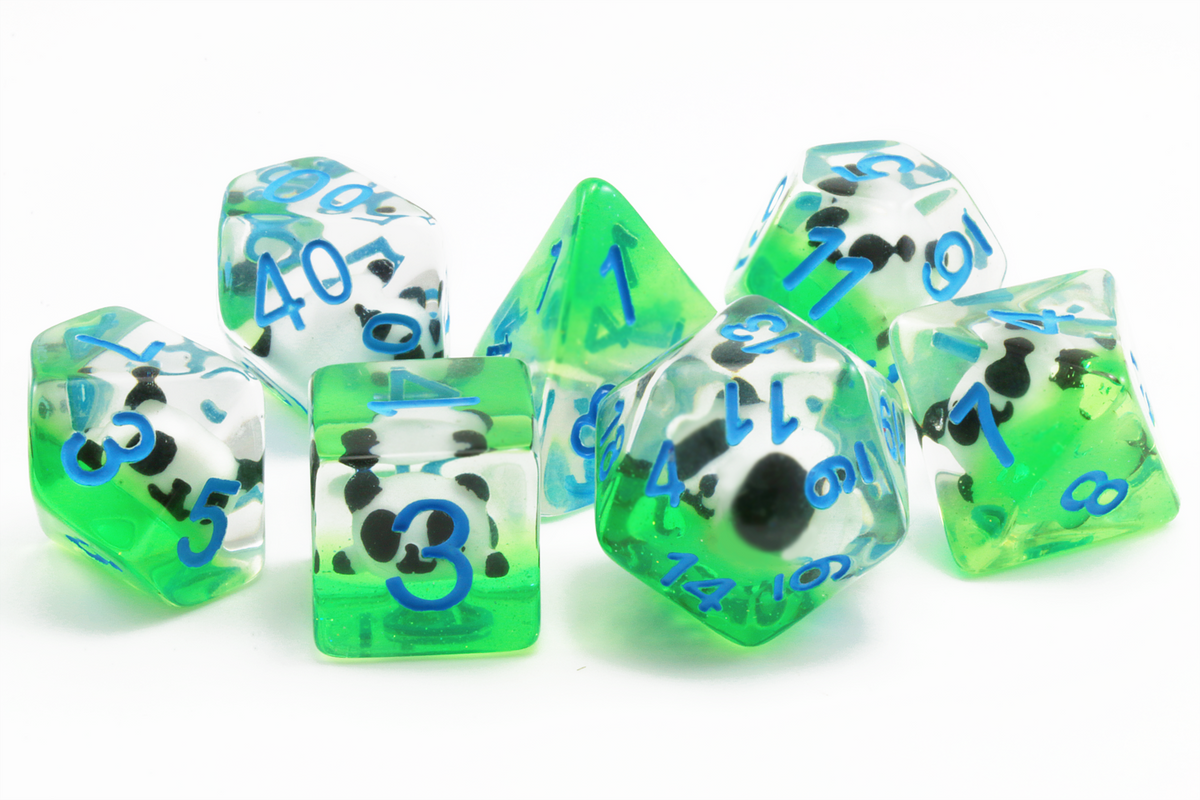 Panda Bear Dice | RPG Role Playing Game Dice Set – Dark Elf Dice