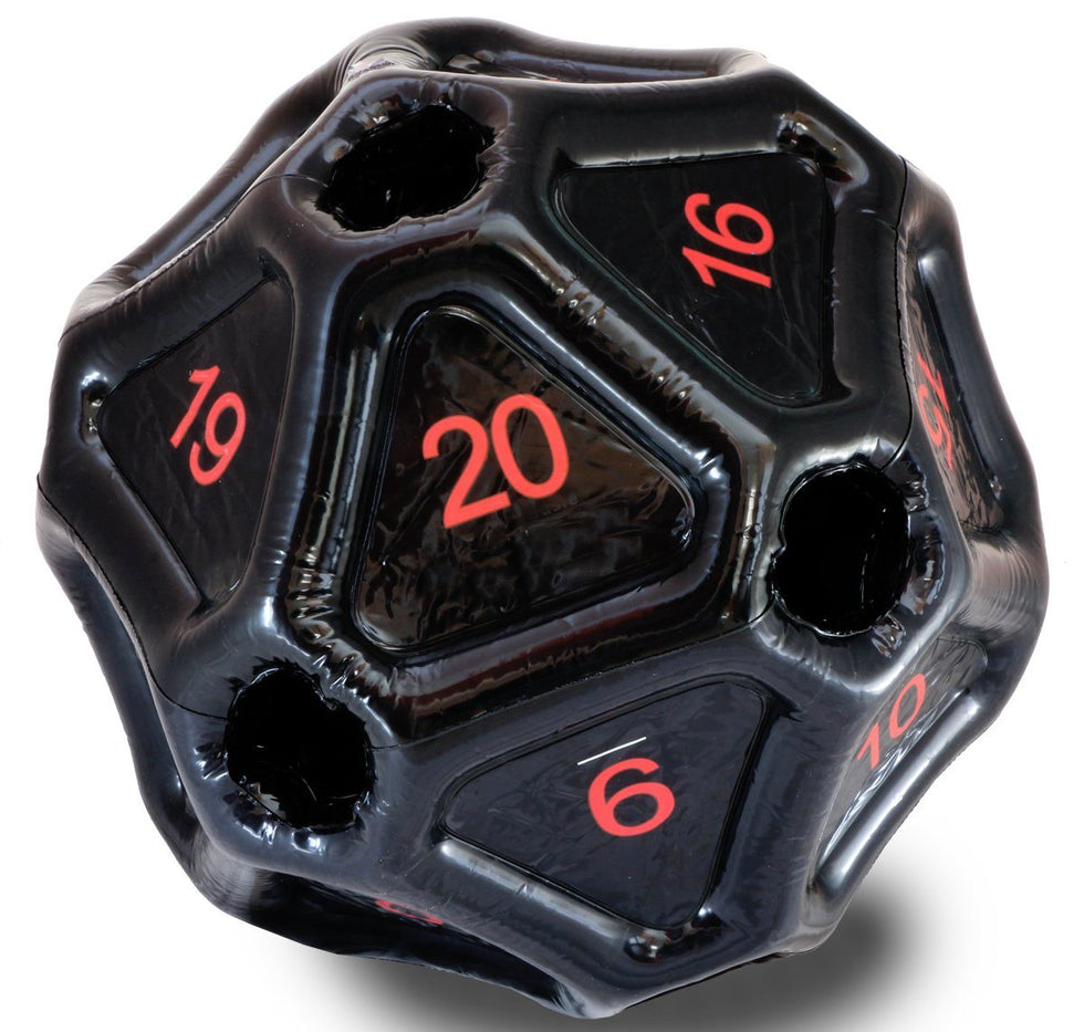 Giant Inflatable D20 (Black With Red Numbers) – Dark Elf Dice