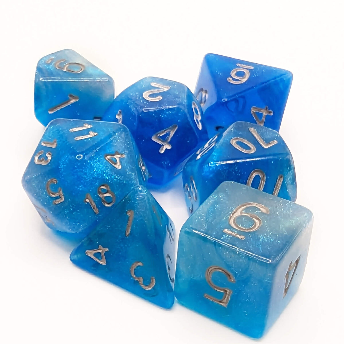 Iridescent Dice (Ice Storm) | 7pc TTRPG Role Playing Game Dice Set ...