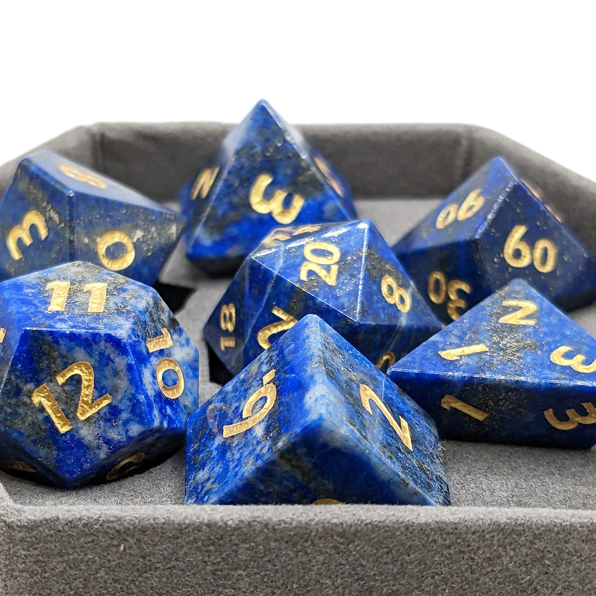 Gemstone Dice (Lapis Lazuli) | 7pc RPG Role Playing Game Dice Set ...