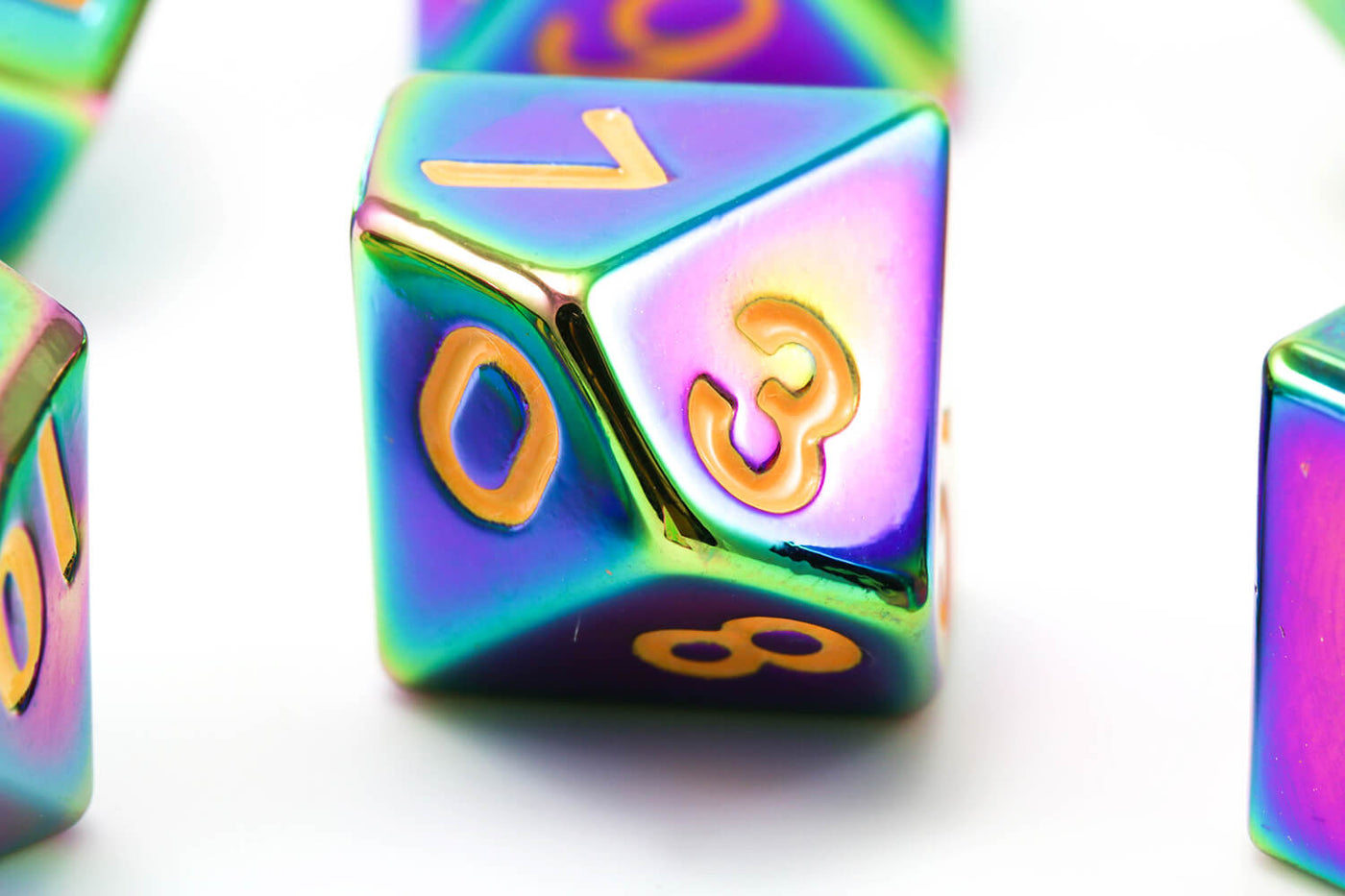 Metal Dice (Flame Torched Rainbow) RPG Role Playing Game Dice – Dark ...