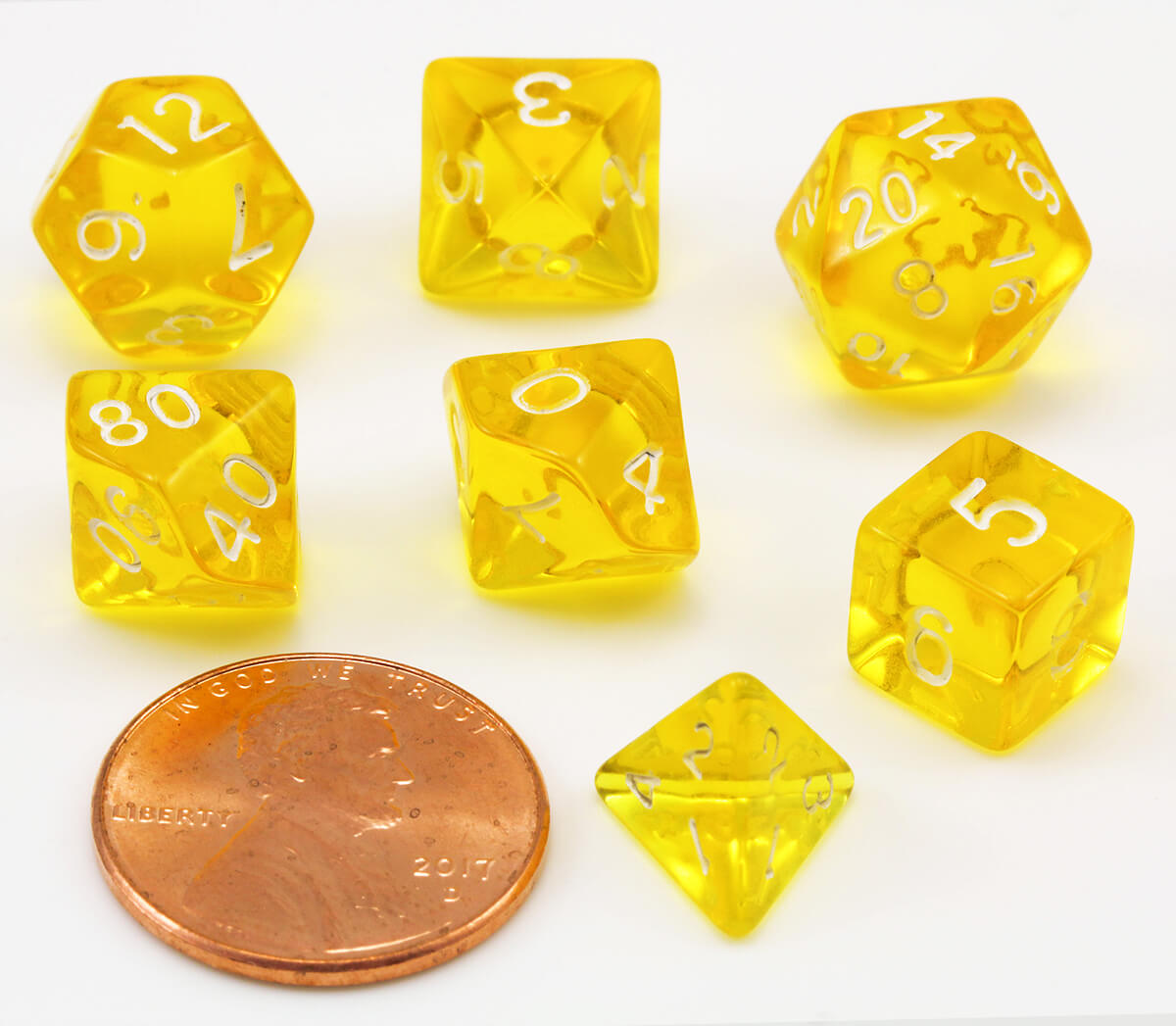 Mini Translucent Dice (Yellow) RPG Role Playing Game Dice – Dark Elf Dice