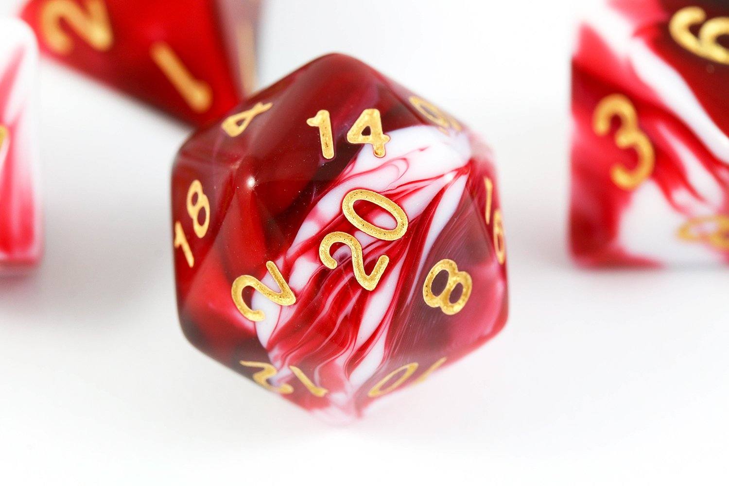 Mystic Dice (Red And White) RPG Role Playing Game Dice Set – Dark Elf Dice