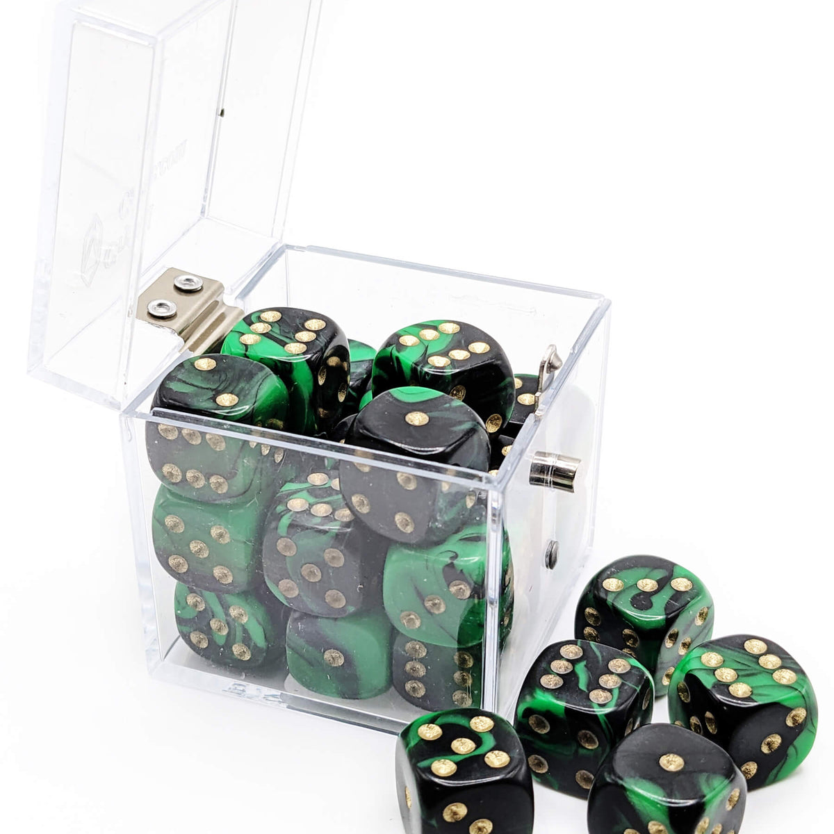 Oblivion Dice (Green And Black) | 27 D6 Game Dice Set 12mm – Dark Elf Dice